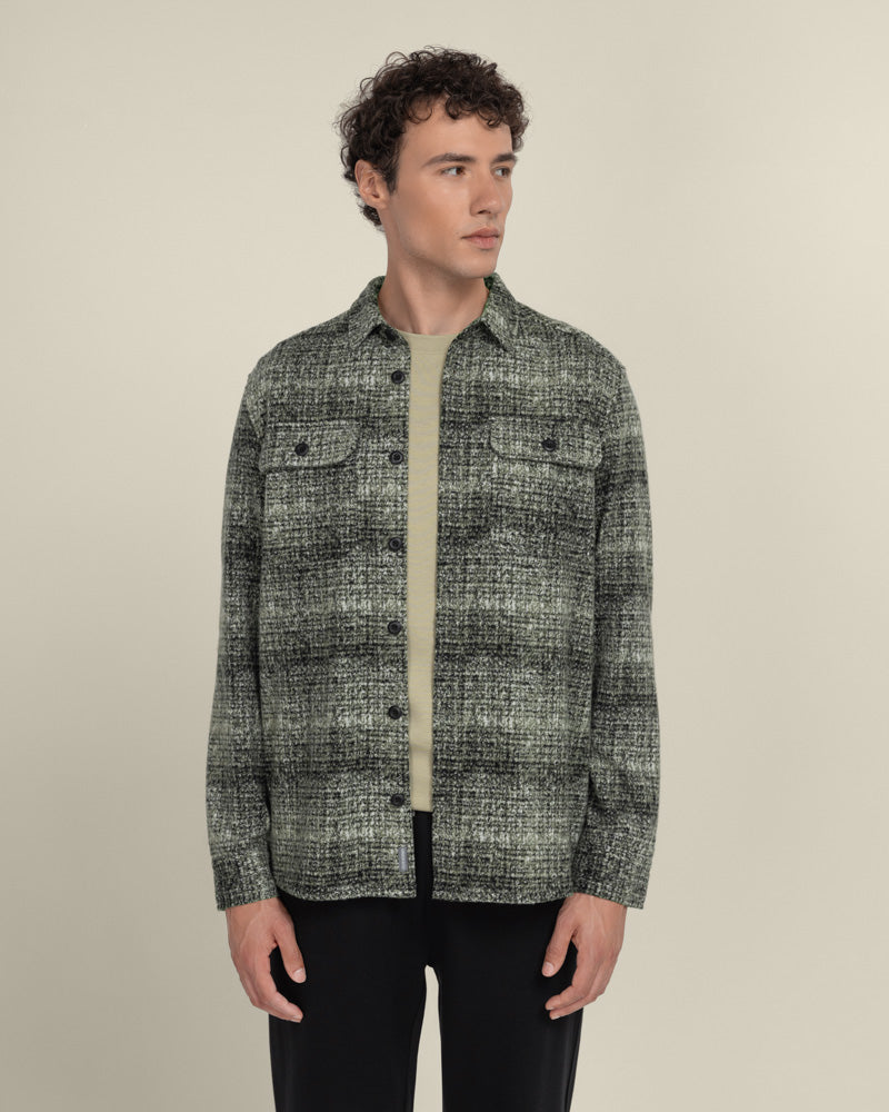 Larsson & Co Men’s Dragor Shadow Check Jersey Casual Overshirt