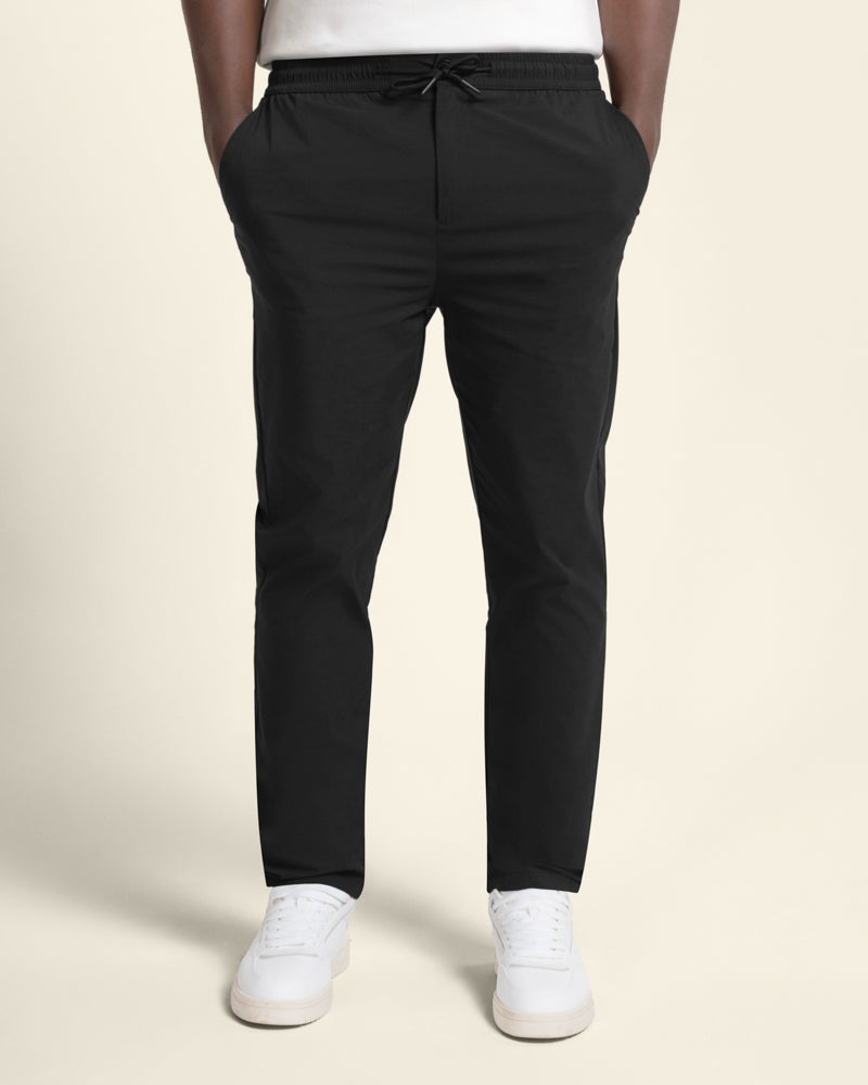 Larsson & Co Men’s Slim Fit Drawstring Waist Stretch Nylon Trouser